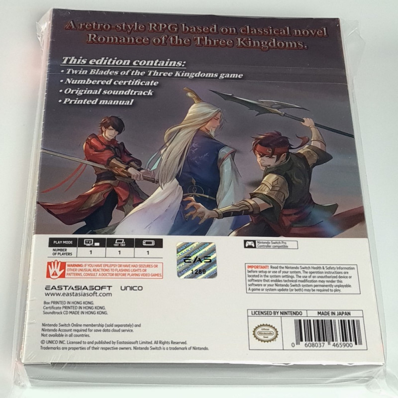 Twin Blades of the Three Kingdoms Limited Edition SWITCH ASIA Game In ENGLISH NEW RPG